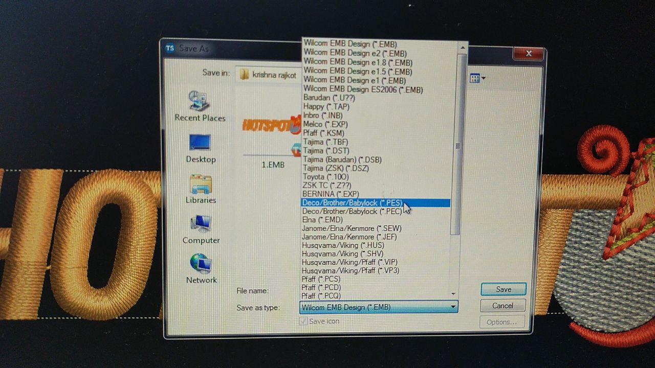how to change embroidery design format EMB to DST, PES and JEF ...